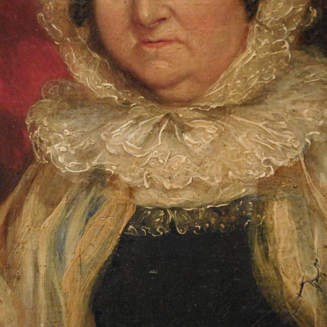 "Lady in Lace" Oil Painting on Board, England, Circa 1835 | Chairish