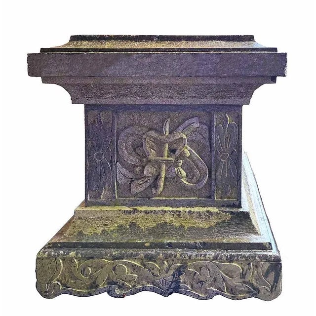 Late 20th Century Carved Granite Architectural Bases - a Pair | Chairish