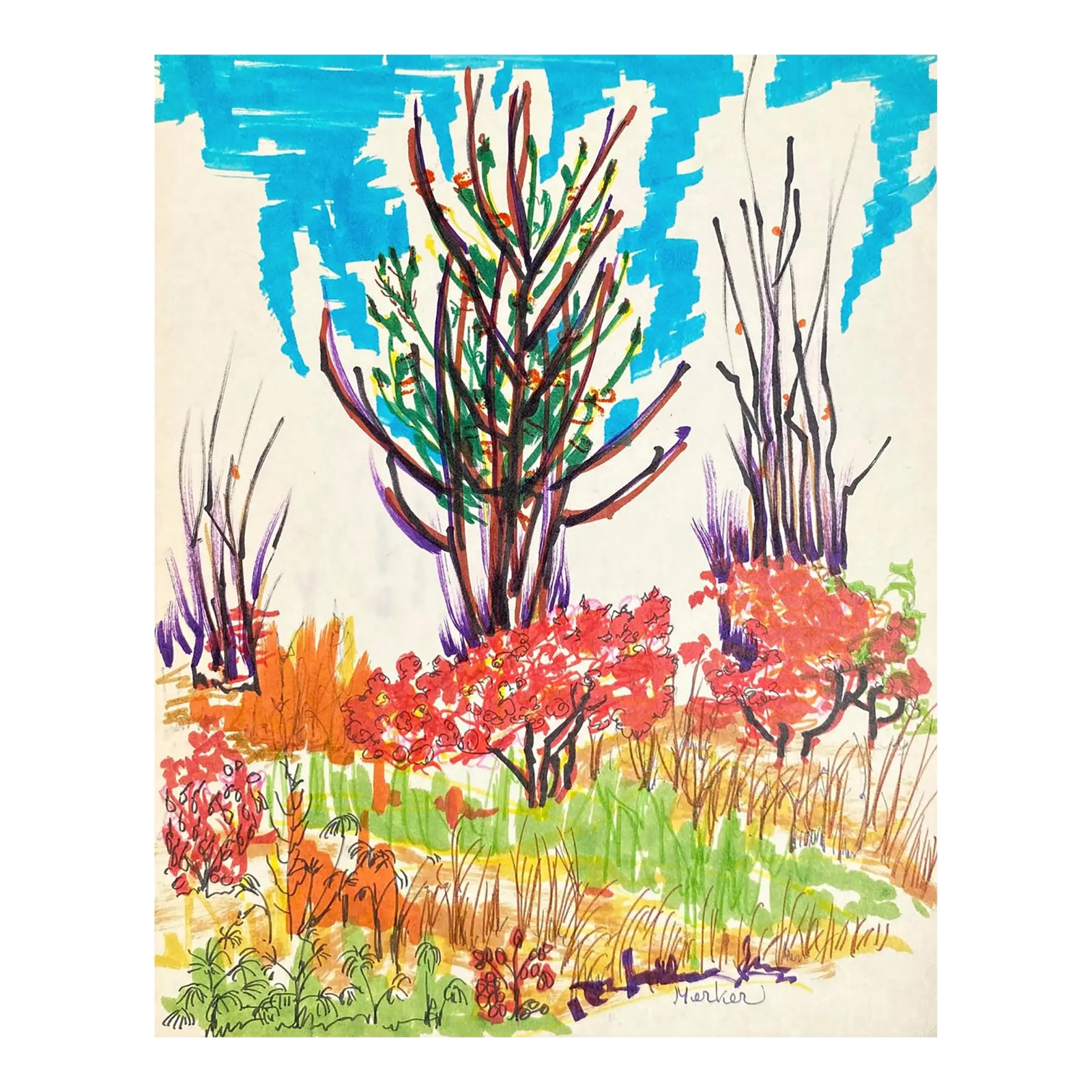 1960s Alexandra Merker New Hampshire Landscape | Chairish