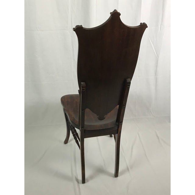 Early 20th Century Coat of Arms / Shield Chair in Flame Mahogany | Chairish