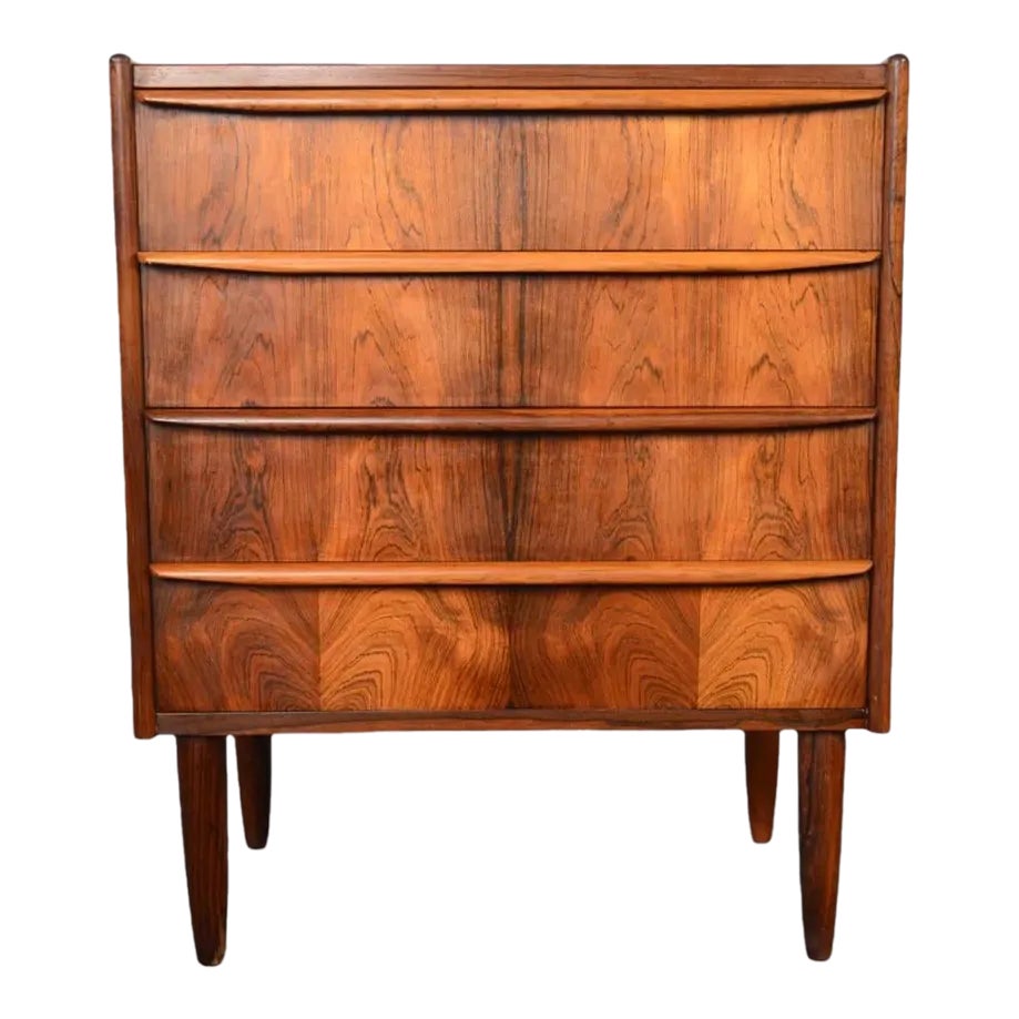 Four Drawer Full Profile Gentlemans Chest in Brazilian Rosewood | Chairish