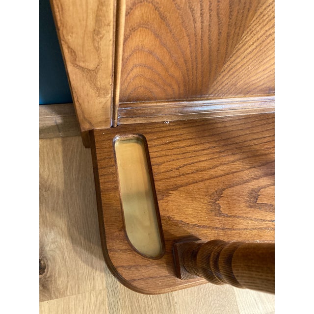 Midcentury Pulaski Hall Tree With Etched Mirror & Marble Shelf | Chairish