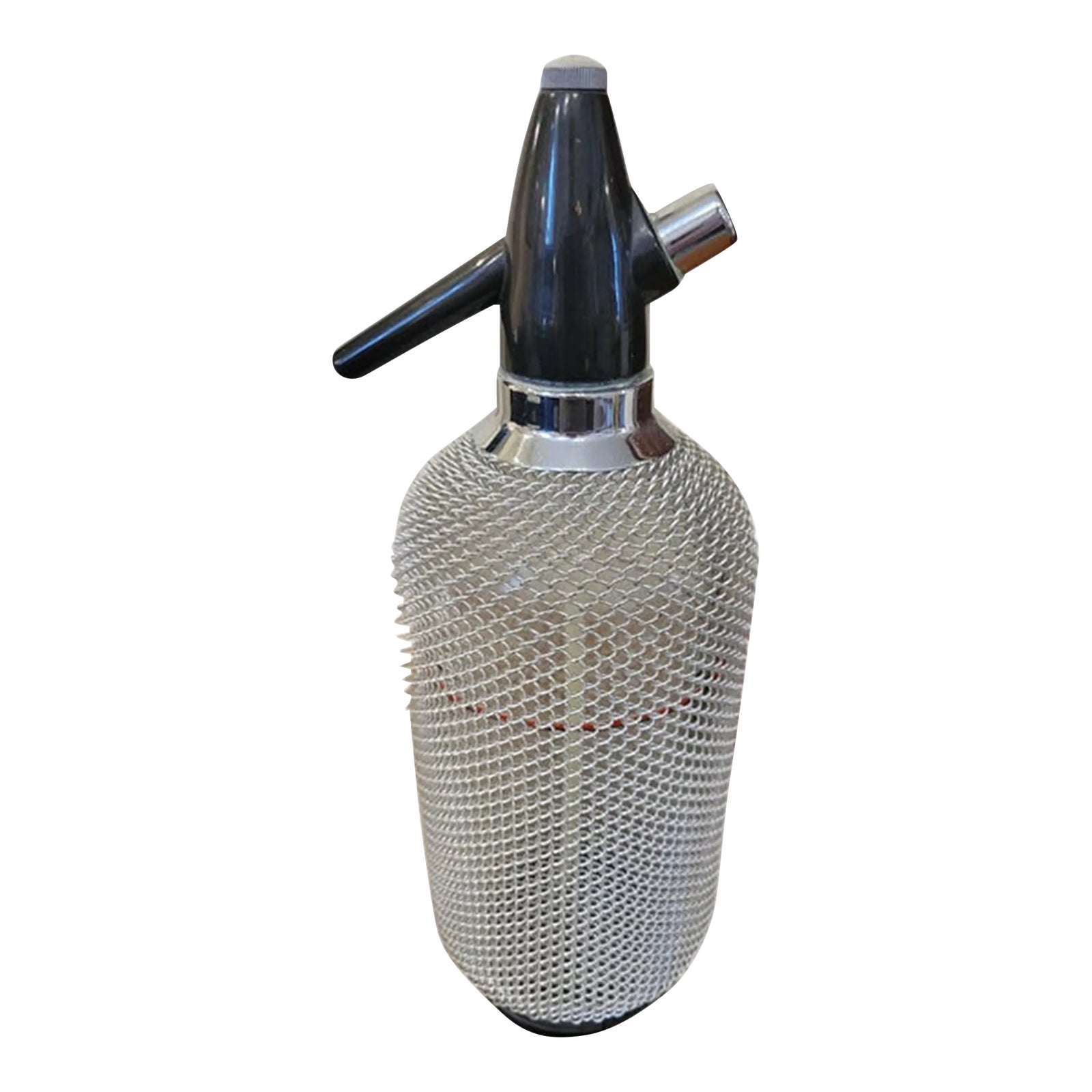 Vintage Classic Soda Siphon Seltzer Glass Bottle With Wire Mesh | Chairish