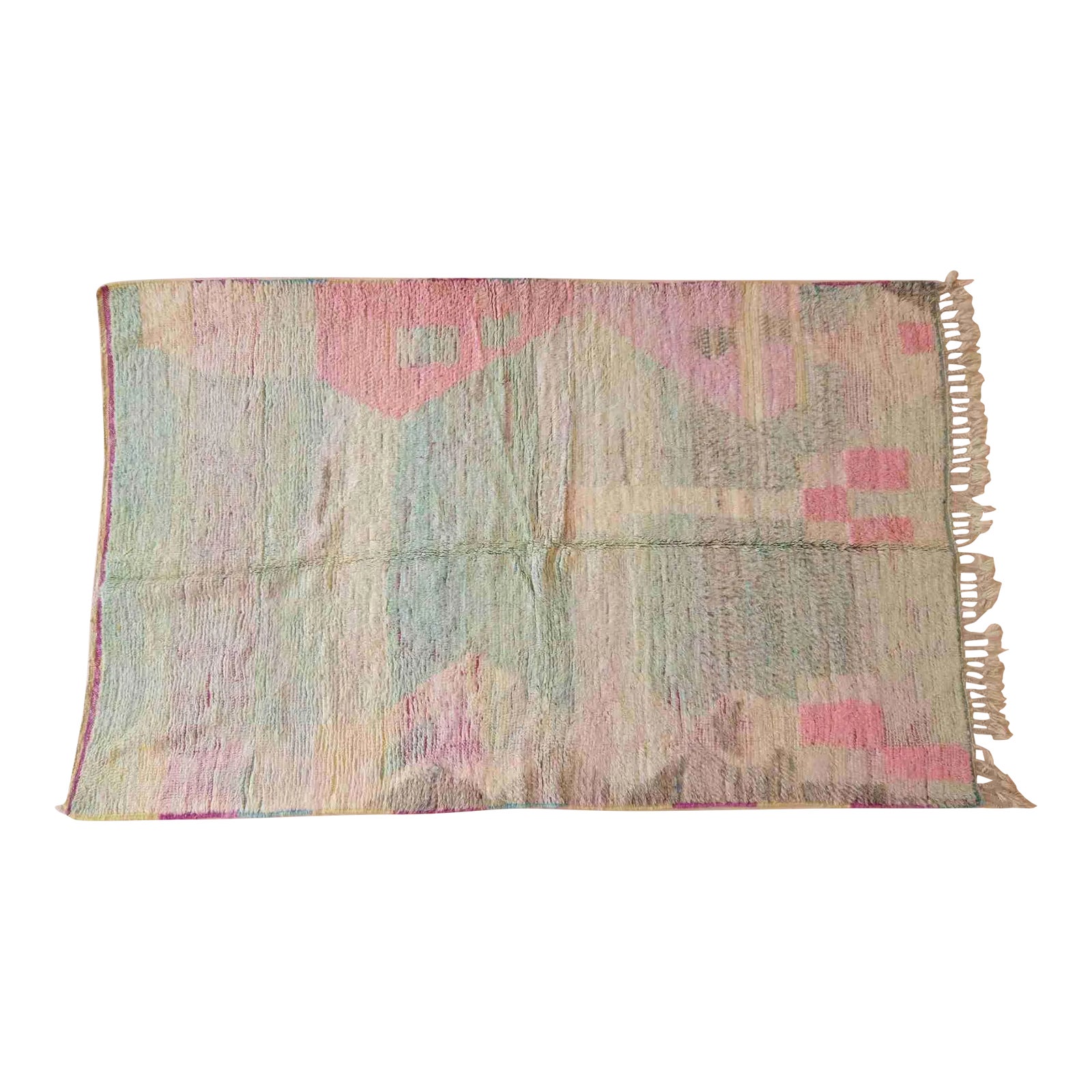 Mid-Century Modern Contemporary Pastel Wool Rug - 8.1 X 4.9 Ft | Chairish