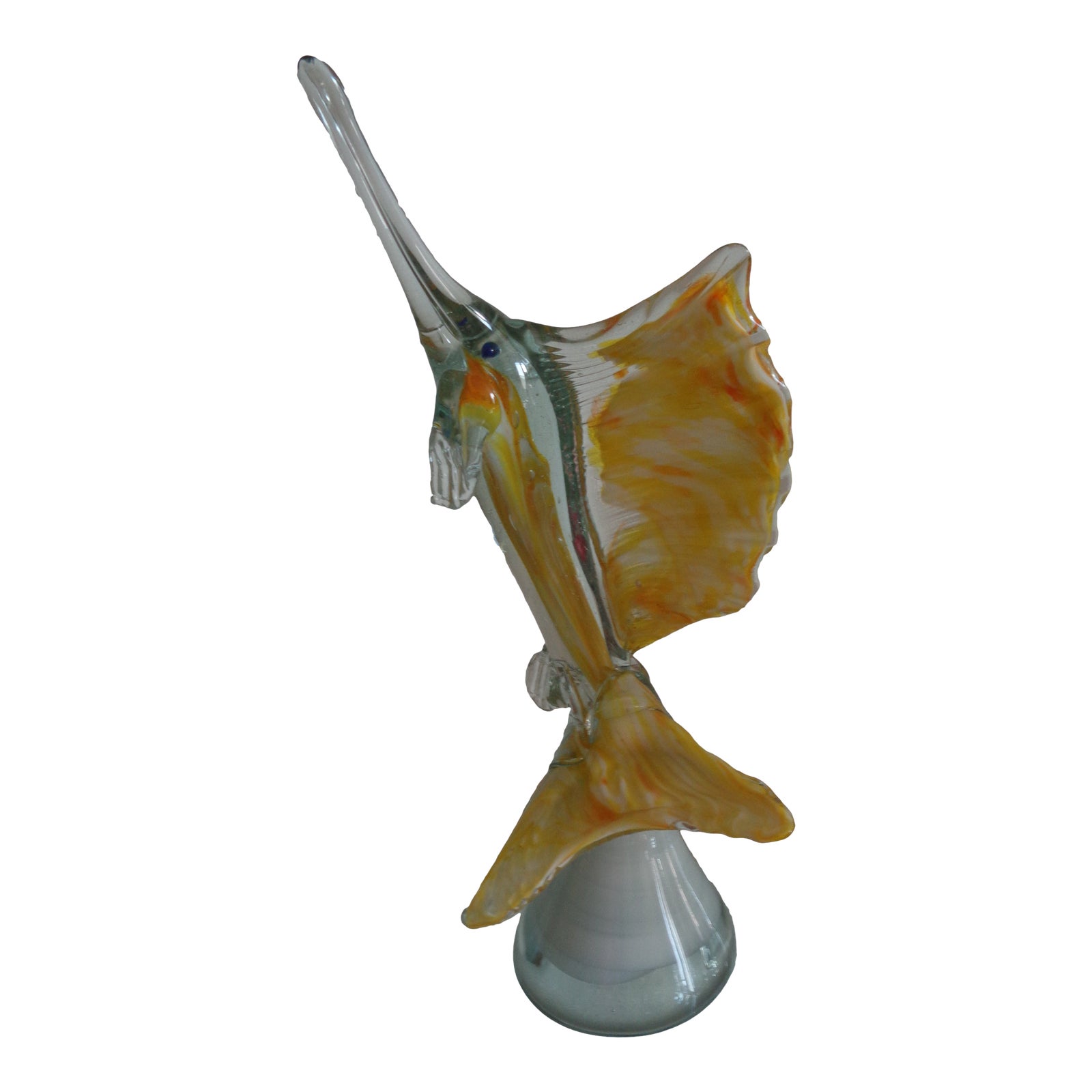 1970s Hand Blown Murano Glass Swordfish | Chairish