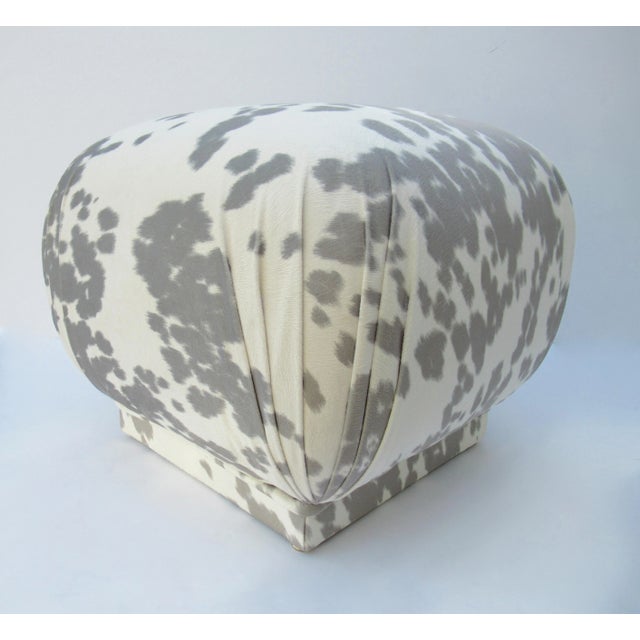 Vintage C.1970's Karl Springer Souffle' Pouf Ottoman in a Nova Suede ...
