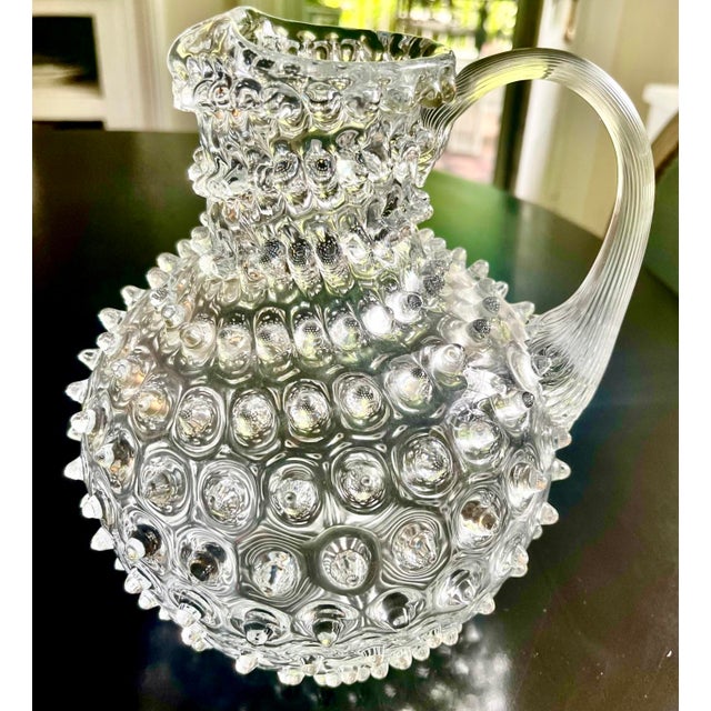 Italian MCM Spiked Glass Pitcher | Chairish