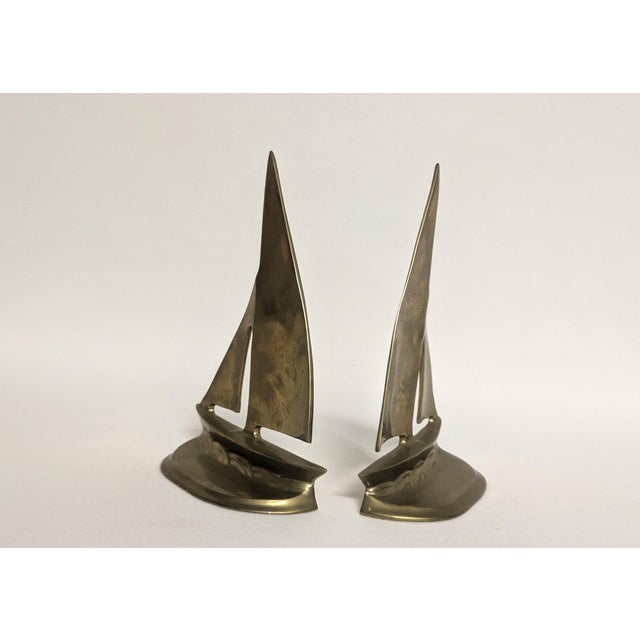 Brass Sailboat Bookends - a Pair | Chairish