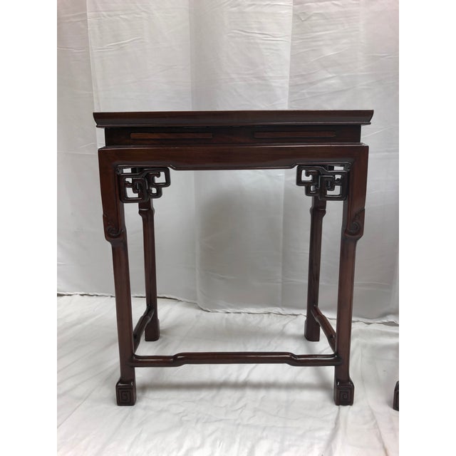 Late 19th Century Carved Polished Rosewood Side Tables - a Pair | Chairish