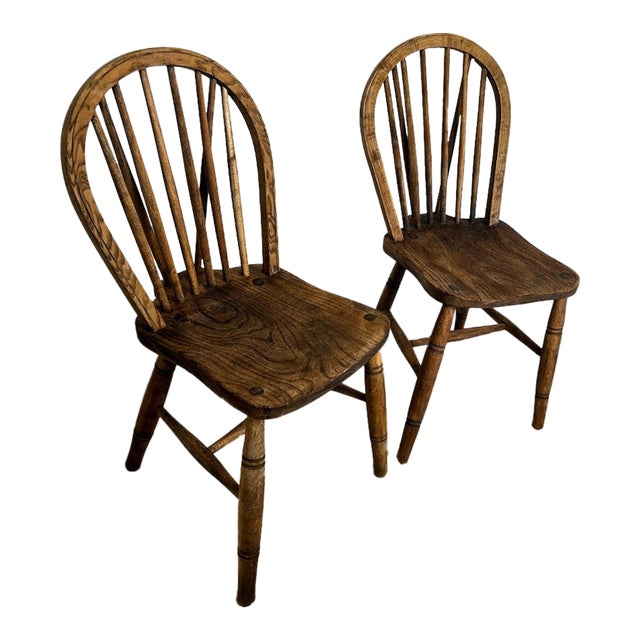 Early 19th Century Antique Hoop Back Windsor Chairs - a Pair | Chairish