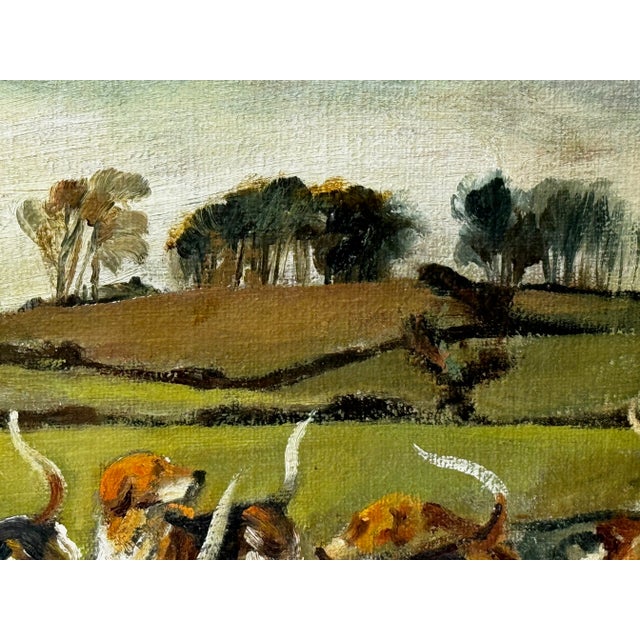 British Oil Painting Red Coat Huntsman With Hound Dogs Fernie Hunt by ...