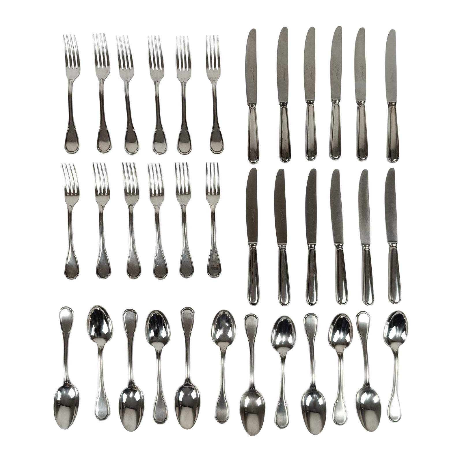 Vintage Italian Silver-Plated Cutlery Set Mod Baroque from Sambonet ...