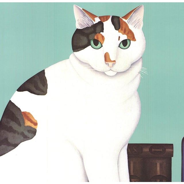 1984 Susan Powers 'Calico Cat' Impressionism & Modernism Offset ...