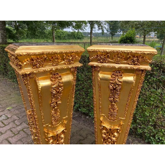 Pair of Vintage 1960s French Louis XVI Style Pedestal Columns in Gold ...