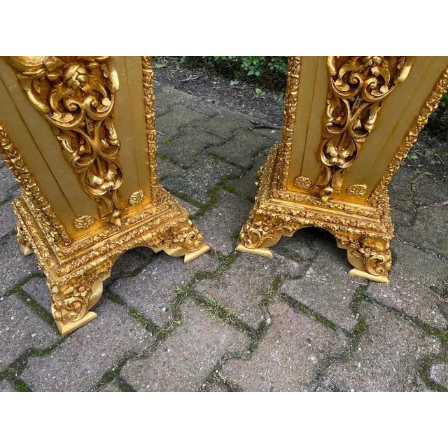 Pair of Vintage 1960s French Louis XVI Style Pedestal Columns in Gold ...