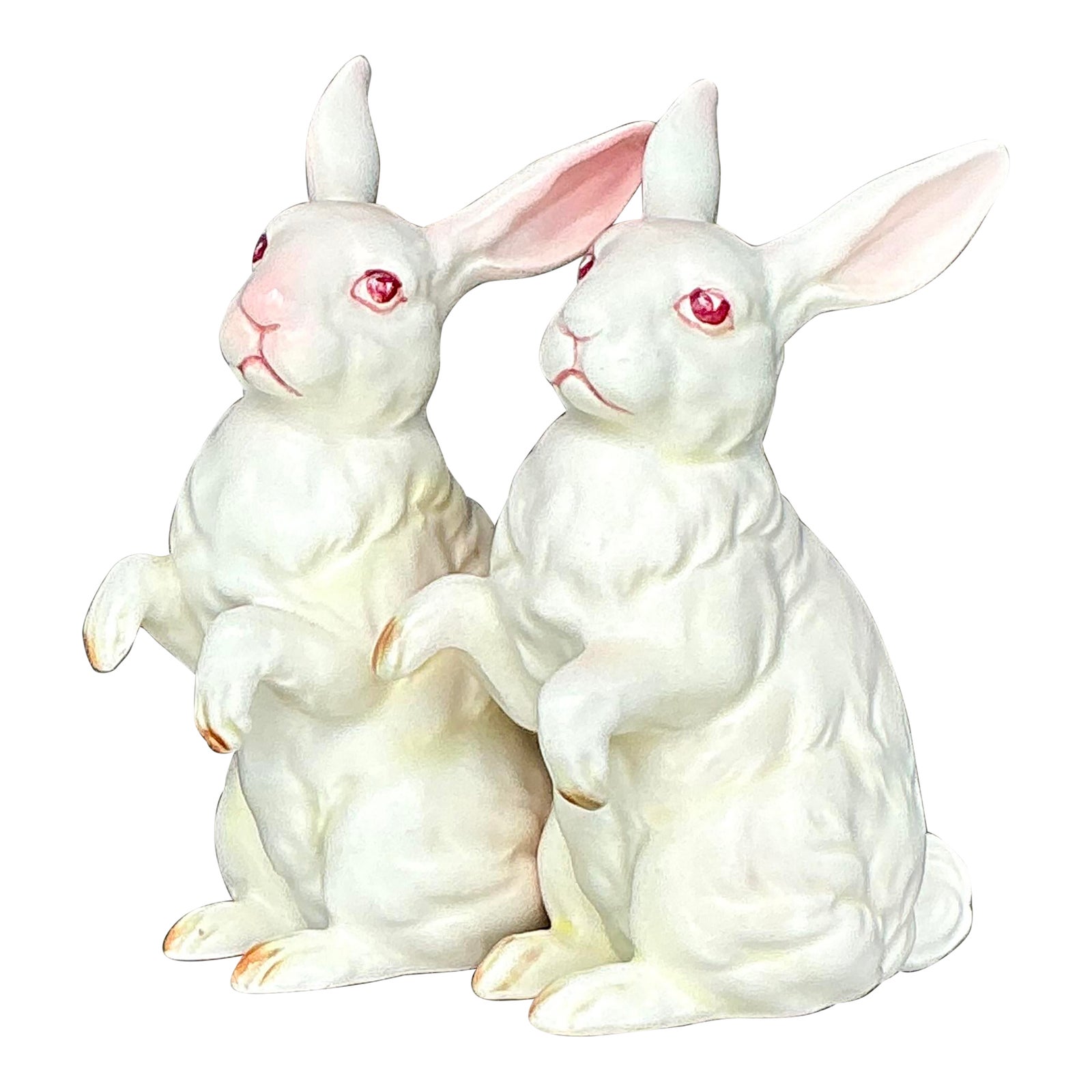 Vintage Regency Lefton Ceramic Rabbits - a Pair | Chairish
