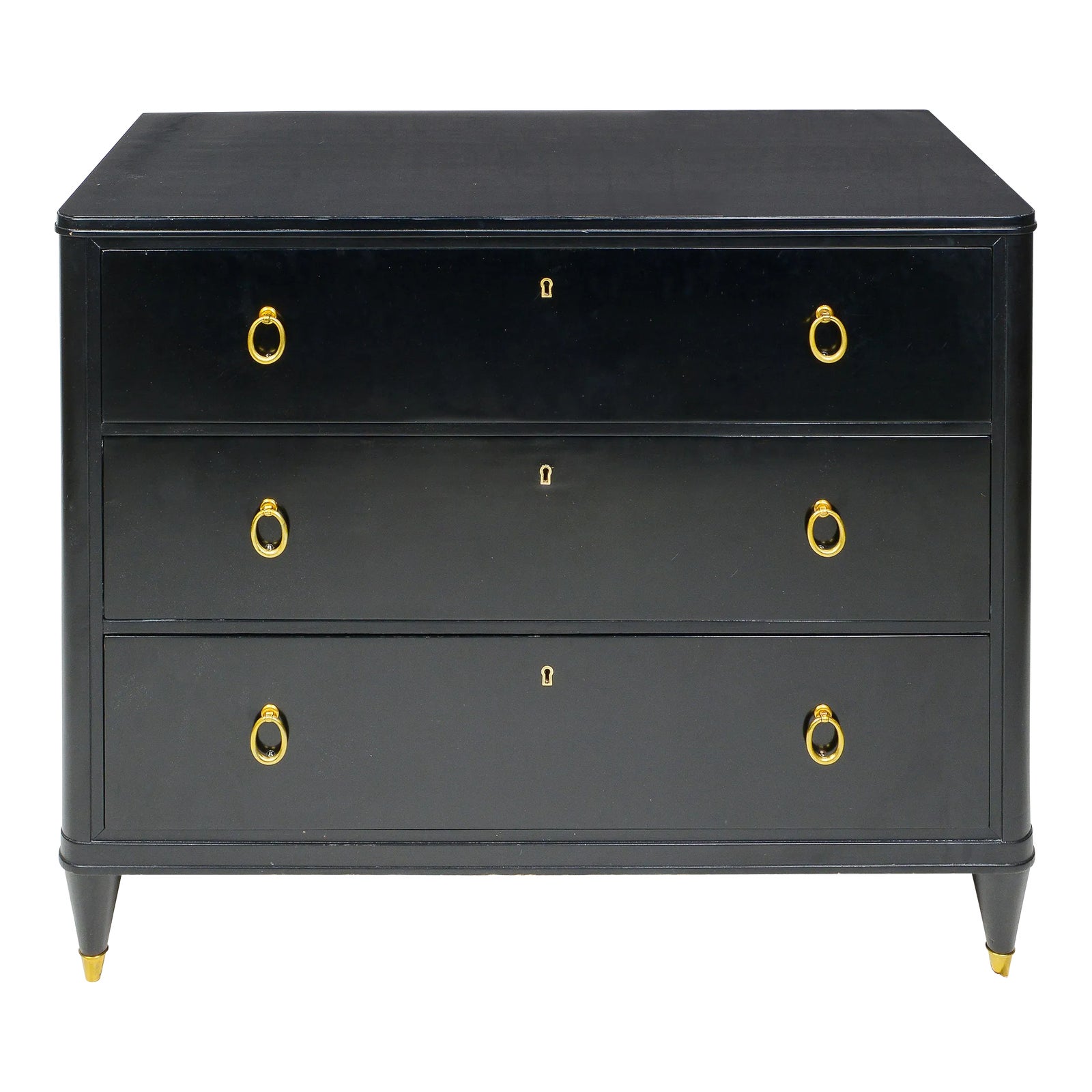 A Swedish Black Lacquer Commode | Chairish