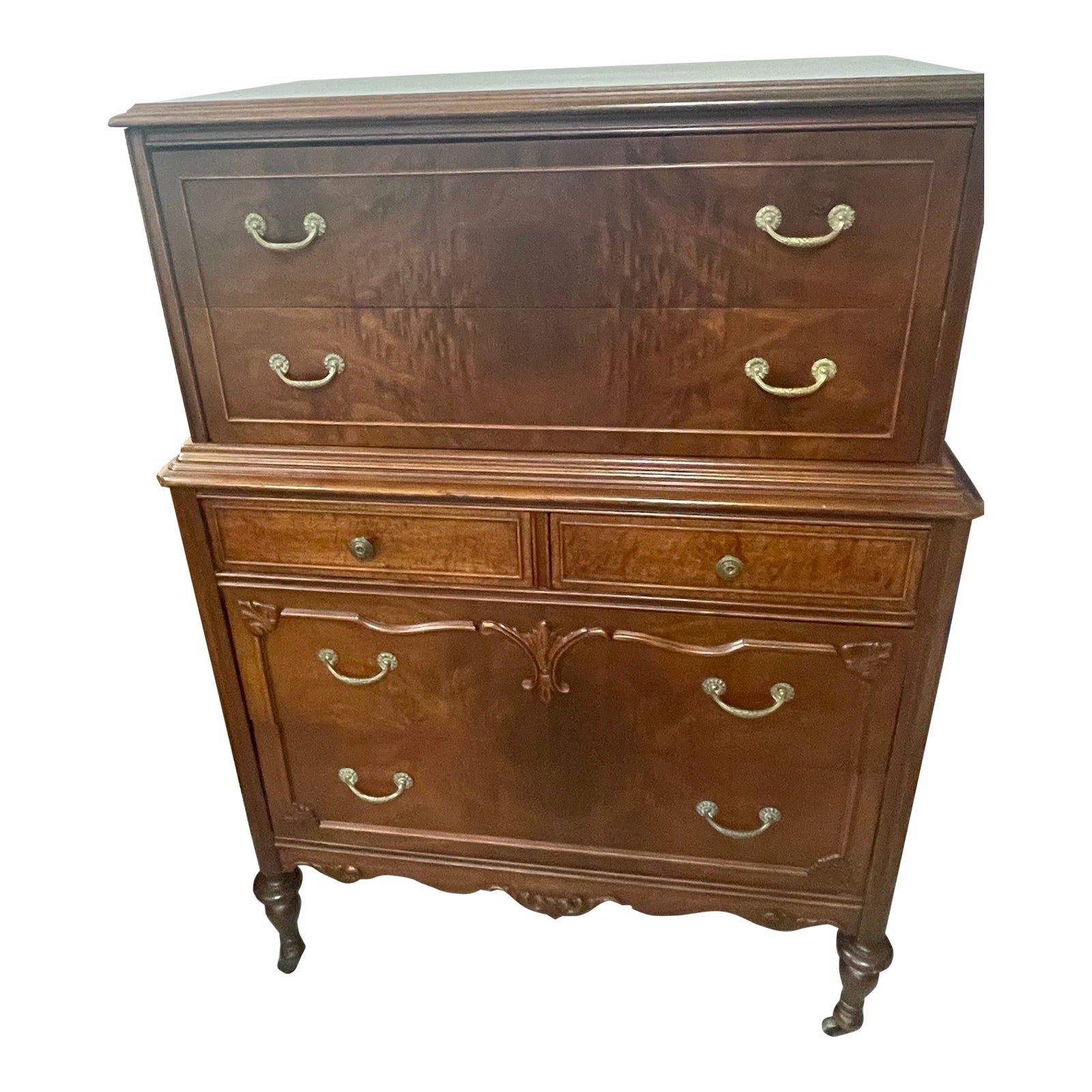 1930s Vintage Mahogany Highboy | Chairish