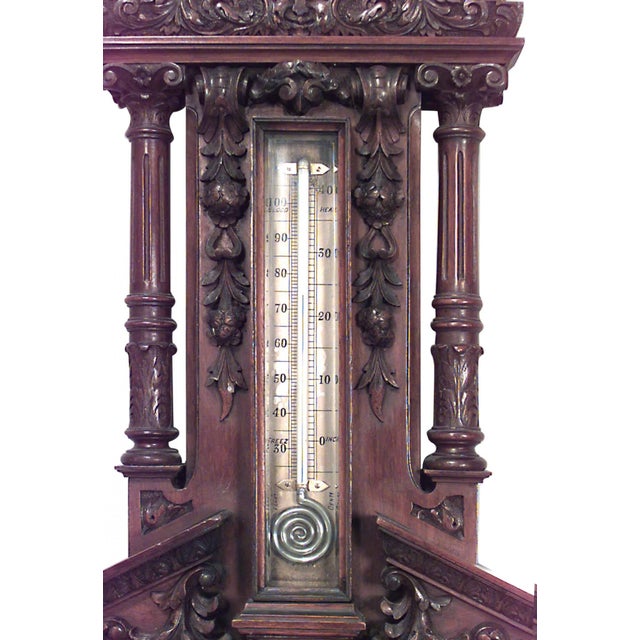 English Victorian Walnut Wall Barometer | Chairish