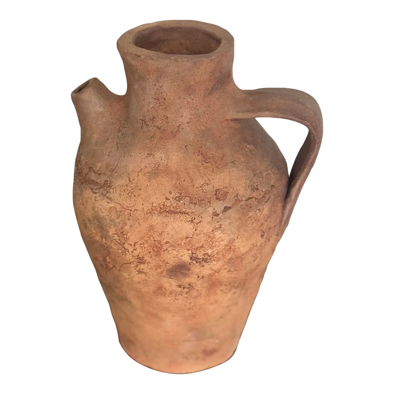 Vintage Primitive Clay Vessel Jug | Chairish