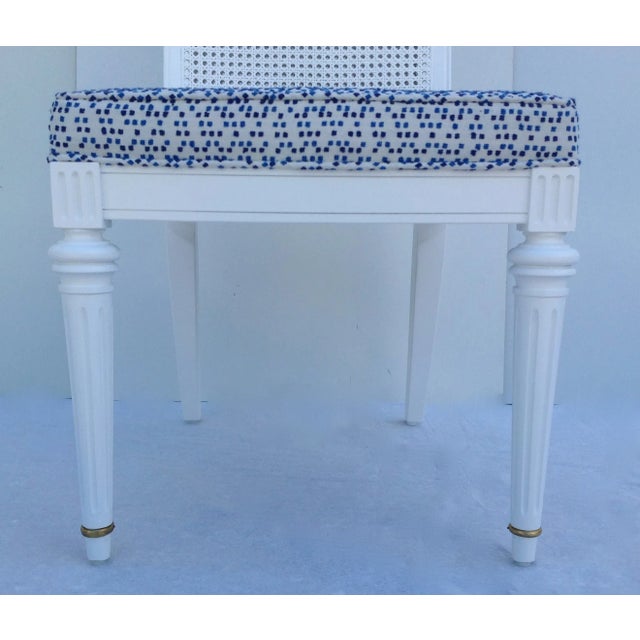 Vintage White Neoclassical Double-Caned, Straight-Back Dining Chairs ...