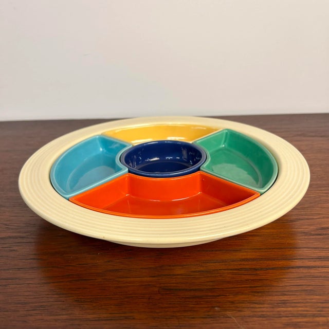 Fiestaware Colorful Relish Tray | Chairish