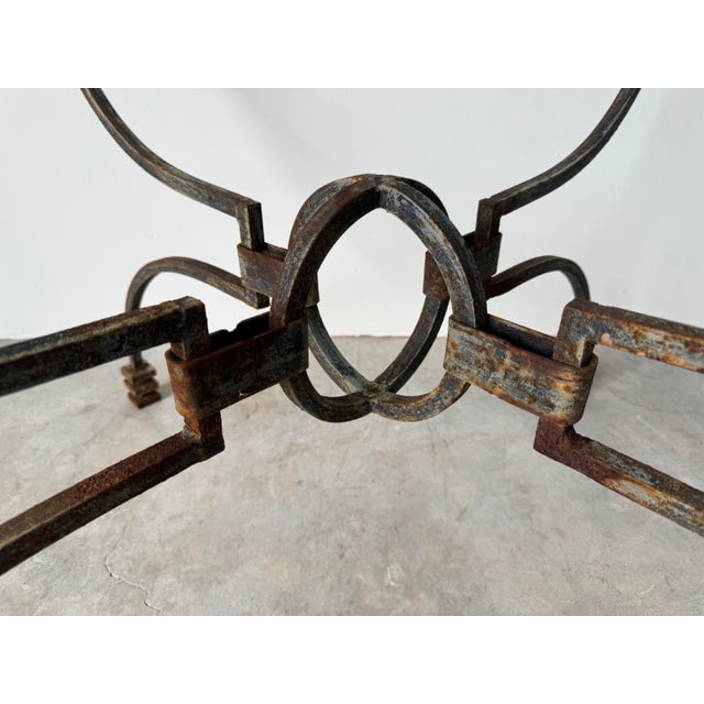 Postmodern Wrought Iron Geometric Outdoor Dining Table Base | Chairish