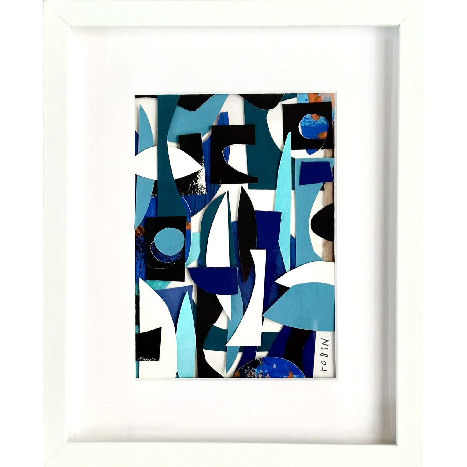 Wave. Mini Collage Art by Robin Zingone, Framed | Chairish