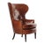 Vintage Wingback Chair in Cognac Leather, Circa 1950s | Chairish