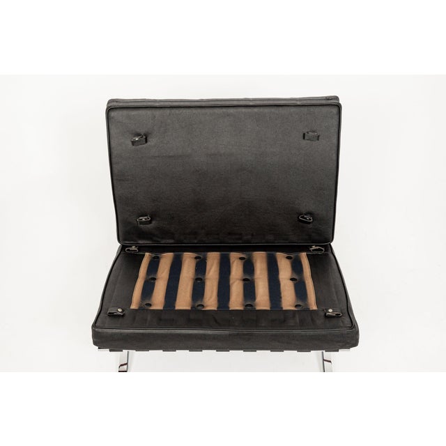 1990s Mid Century Black Barcelona Chair Attributed to Mies Van Der Rohe ...