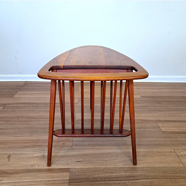 1964 Arthur Umanoff Side Table W/ Magazine Rack | Chairish