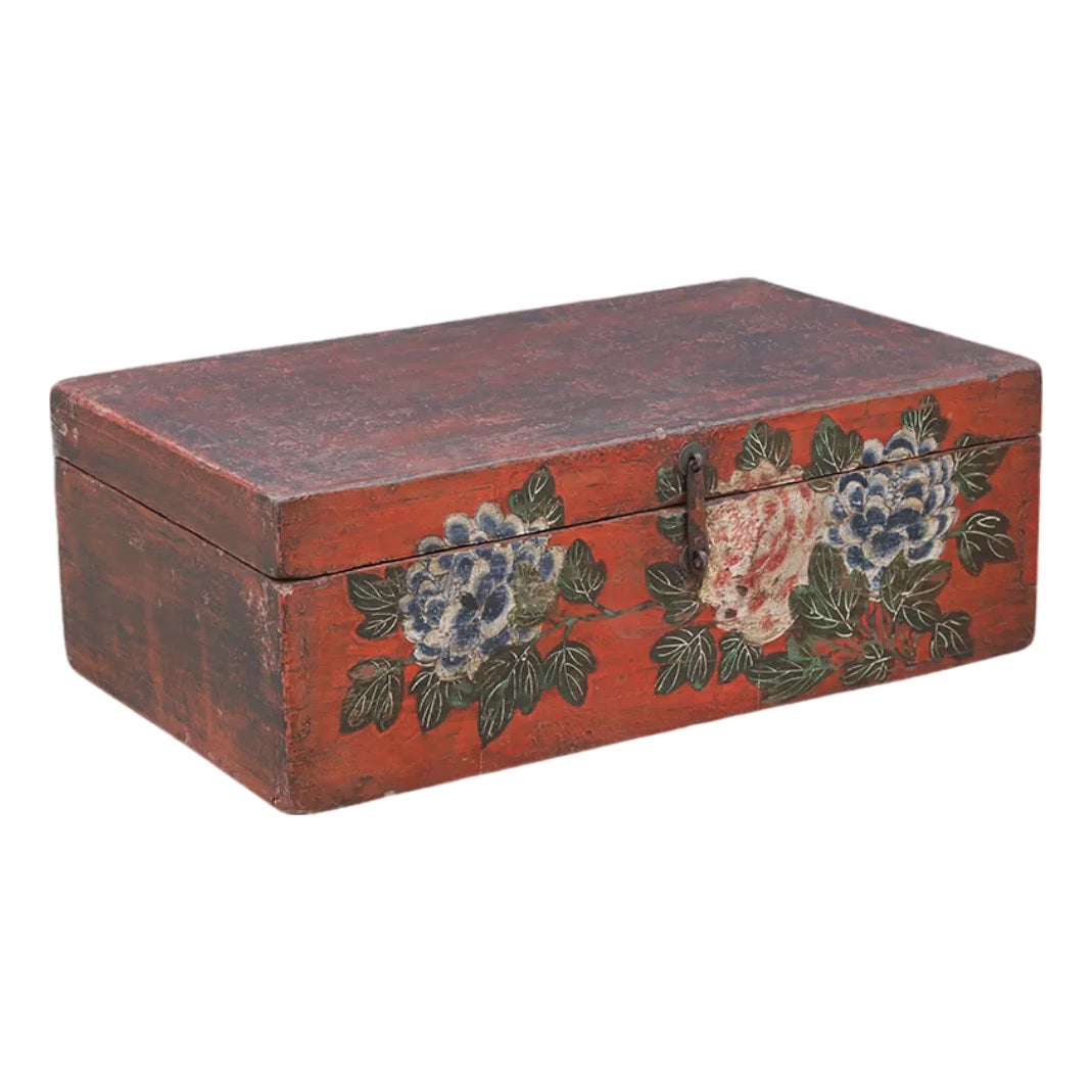 Antique Chinese Painted Chest | Chairish
