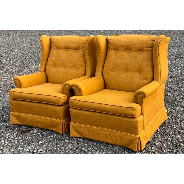 Ethan Allen Traditional Classics Skirted Wingback Chairs - a Pair ...