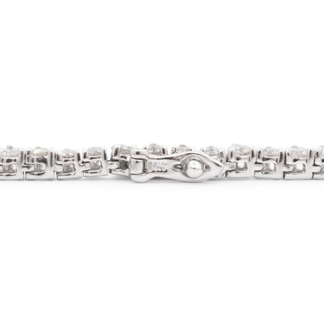 Ladies 14k White Gold 21.50ct Graduated Diamond Rivera Red Carpet Chain ...