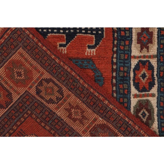 1950s Rare Vintage Tribal Rug in Red With Beige and Blue Pictorials by ...