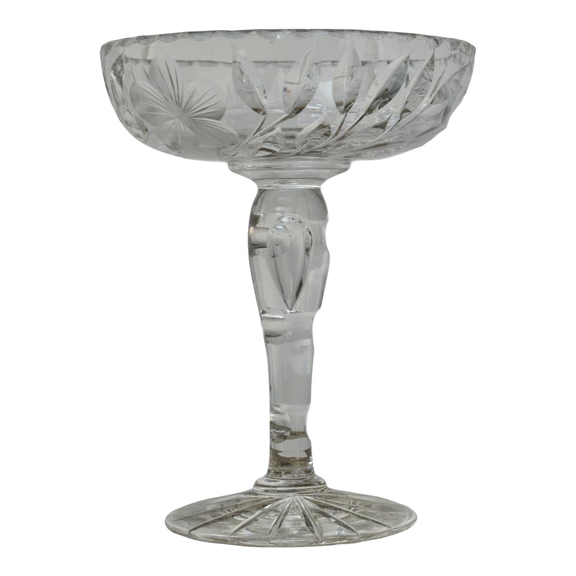 Vintage American Brilliant Cut Crystal Compote Bowl | Chairish