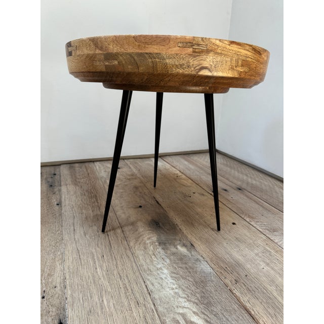Mater Round Mango Wood Bowl Side Table | Chairish