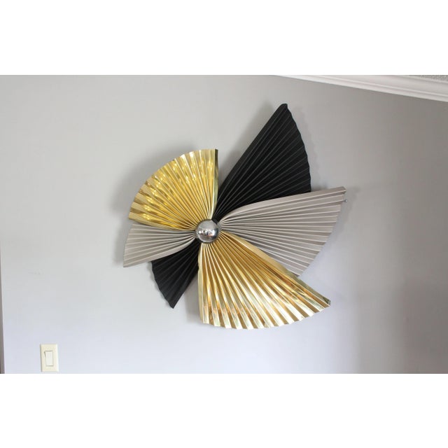 Vintage 1990 Tri-Color Pinwheel Wall Art by Curtis Jere | Chairish