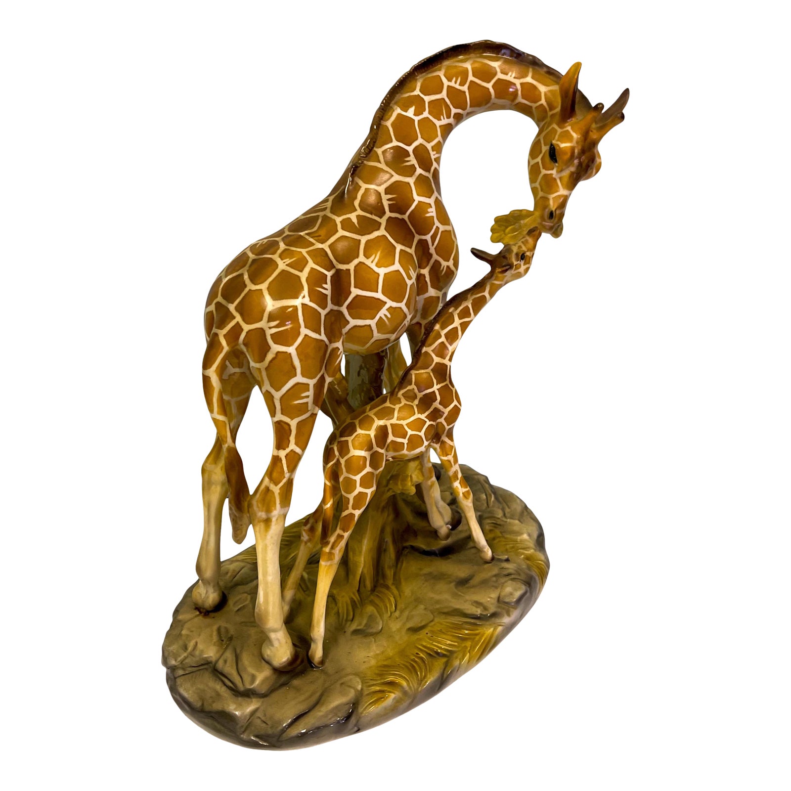 Hollywood Regency Era Signed Italian Ceramic Giraffe Figurine | Chairish