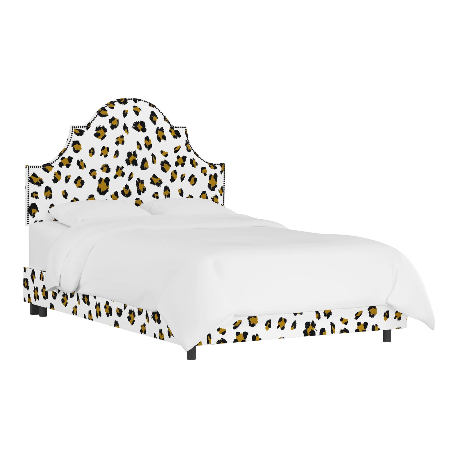 Halsted Bed in Ochre Brush Cheetah, Queen | Chairish