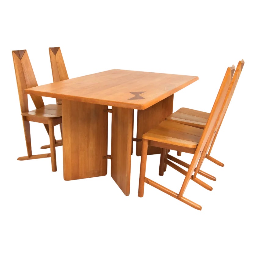 Vintage Dining Set by Soren Nissen & Ebbe Gehl, 1980s, Set of 5 | Chairish