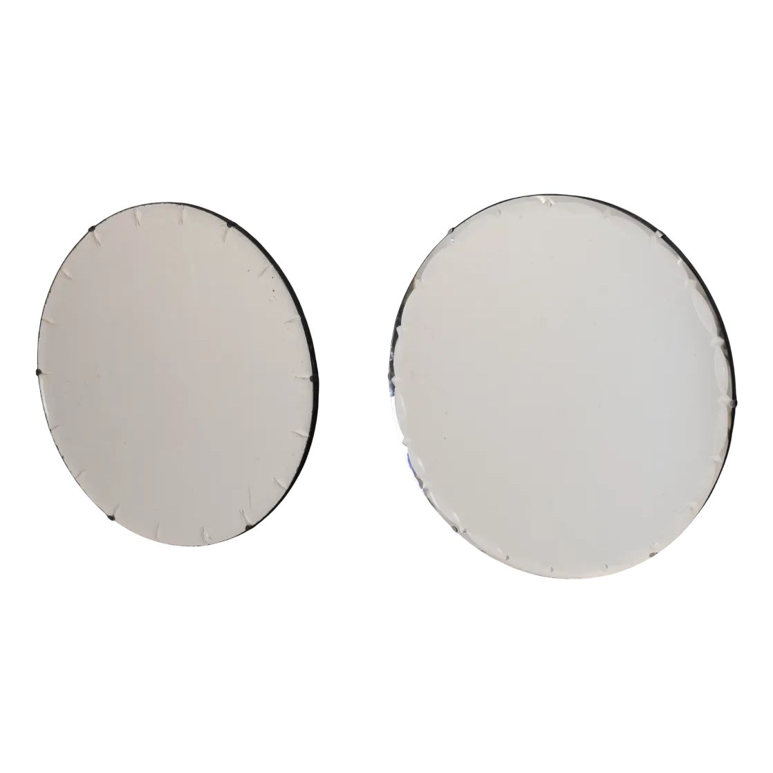 Frameless Circular Mirrors, 1920s, Set of 2 | Chairish