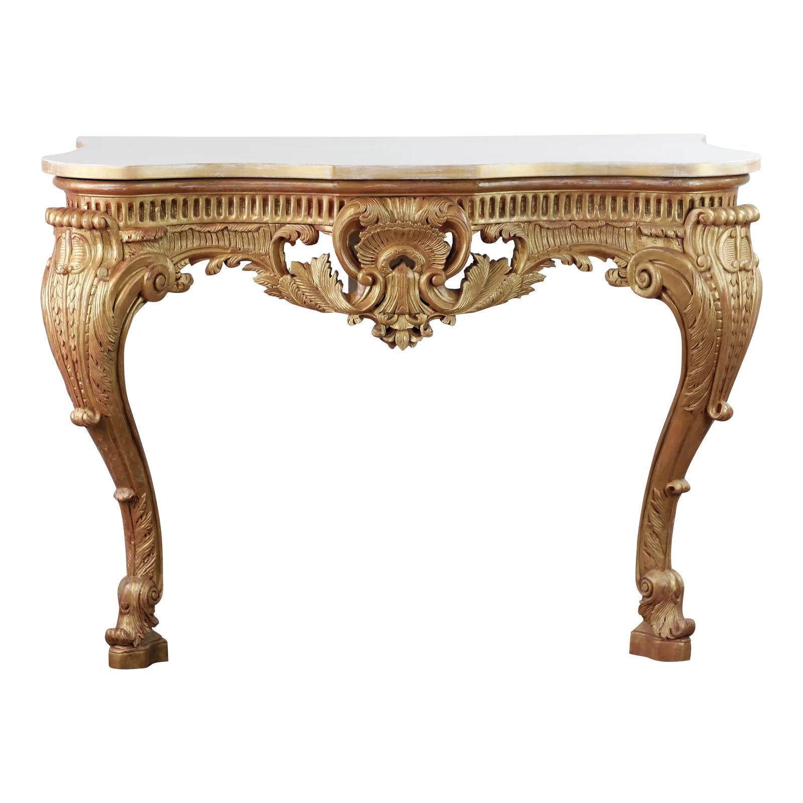 20th Century French Louis XV Rococo Style Side Table and Console Table ...