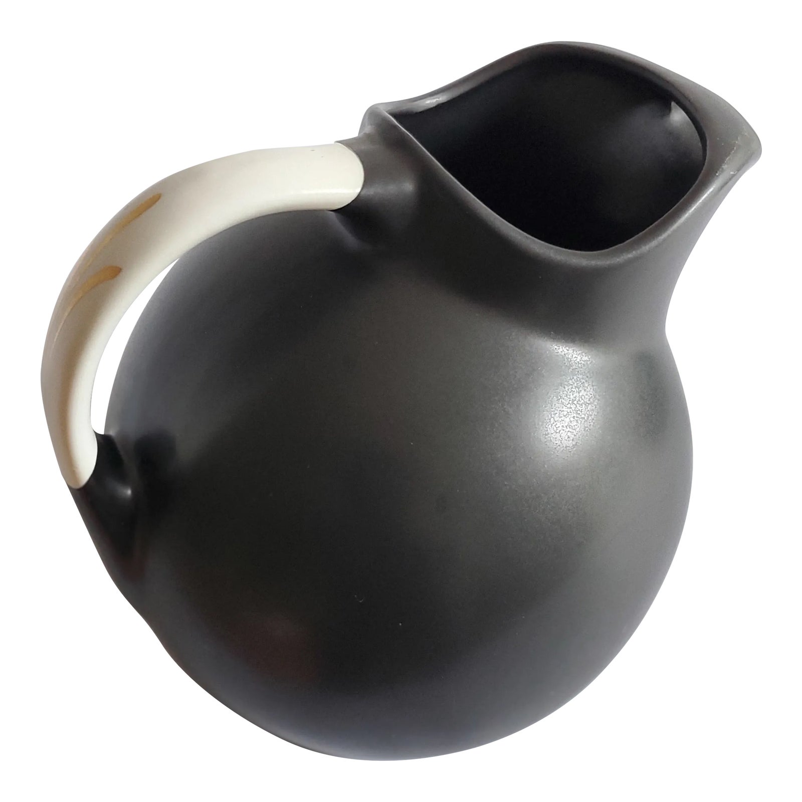 1950s Mid-Century Modern Hall Matt Black Pitcher | Chairish