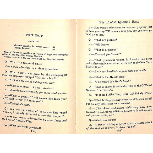 "The Foolish Question Book" 1927 Phillips, h.i. ("Hi") | Chairish