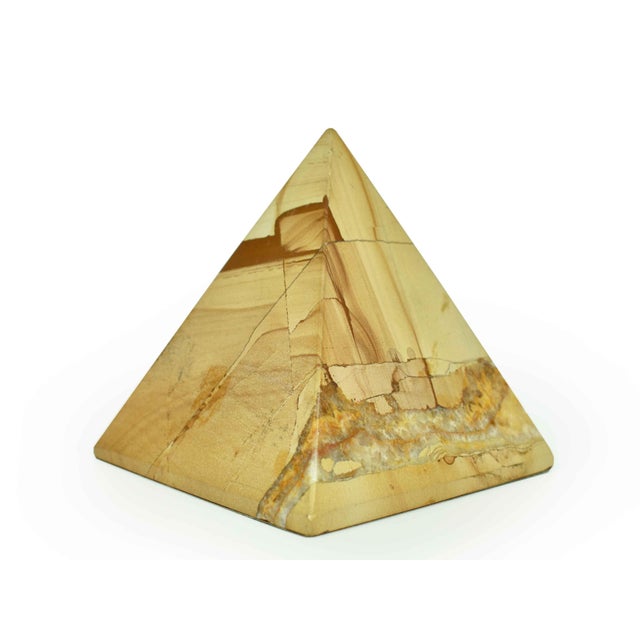 Mid 20th Century Solid Stone Pyramid Figure | Chairish