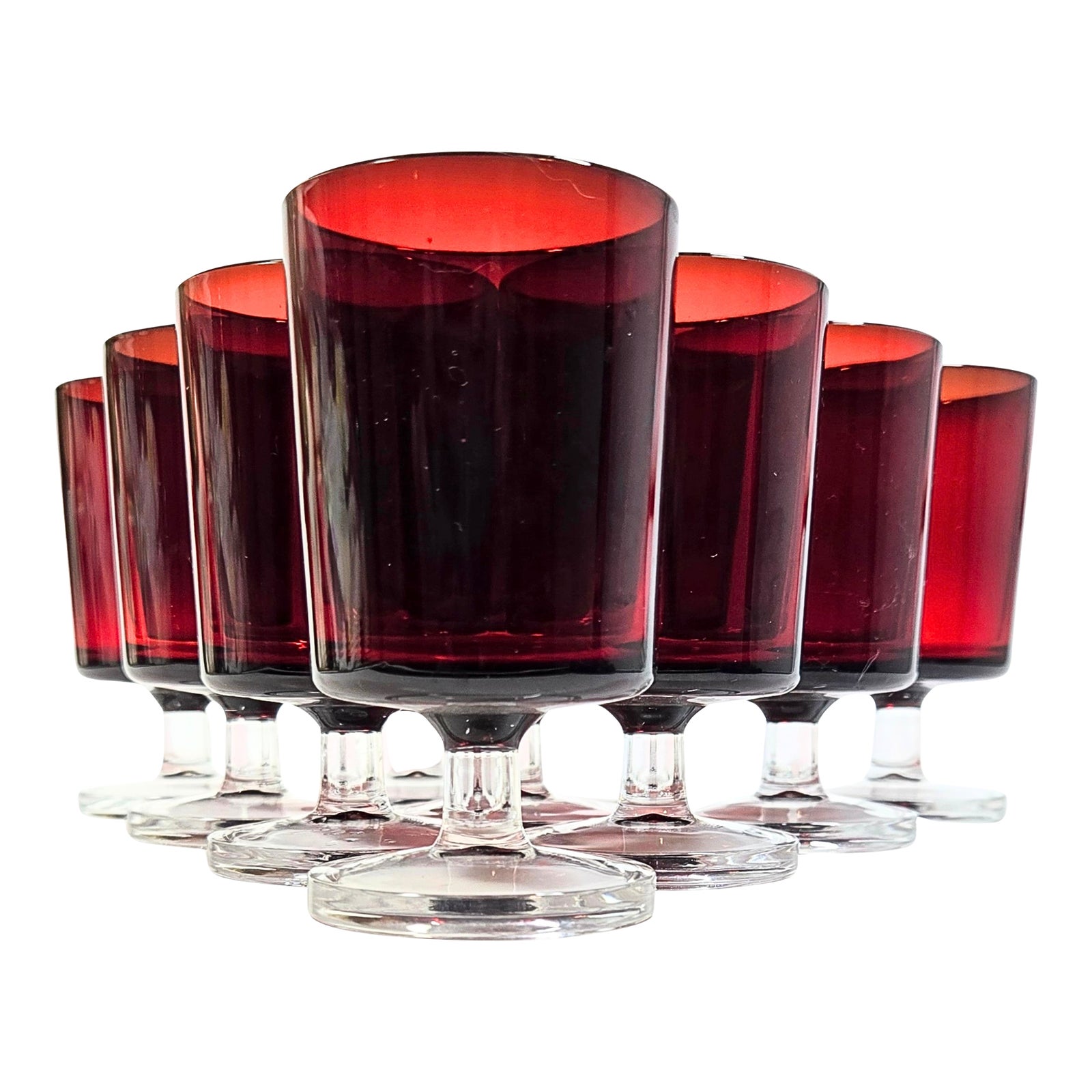 Ruby Red Goblets- Set of Ten | Chairish