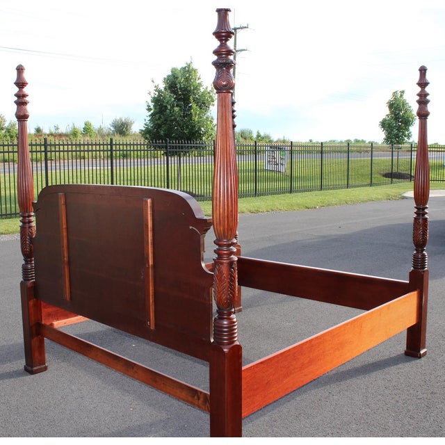 Pennsylvania House Cherry King-Size Four-Poster Bed | Chairish