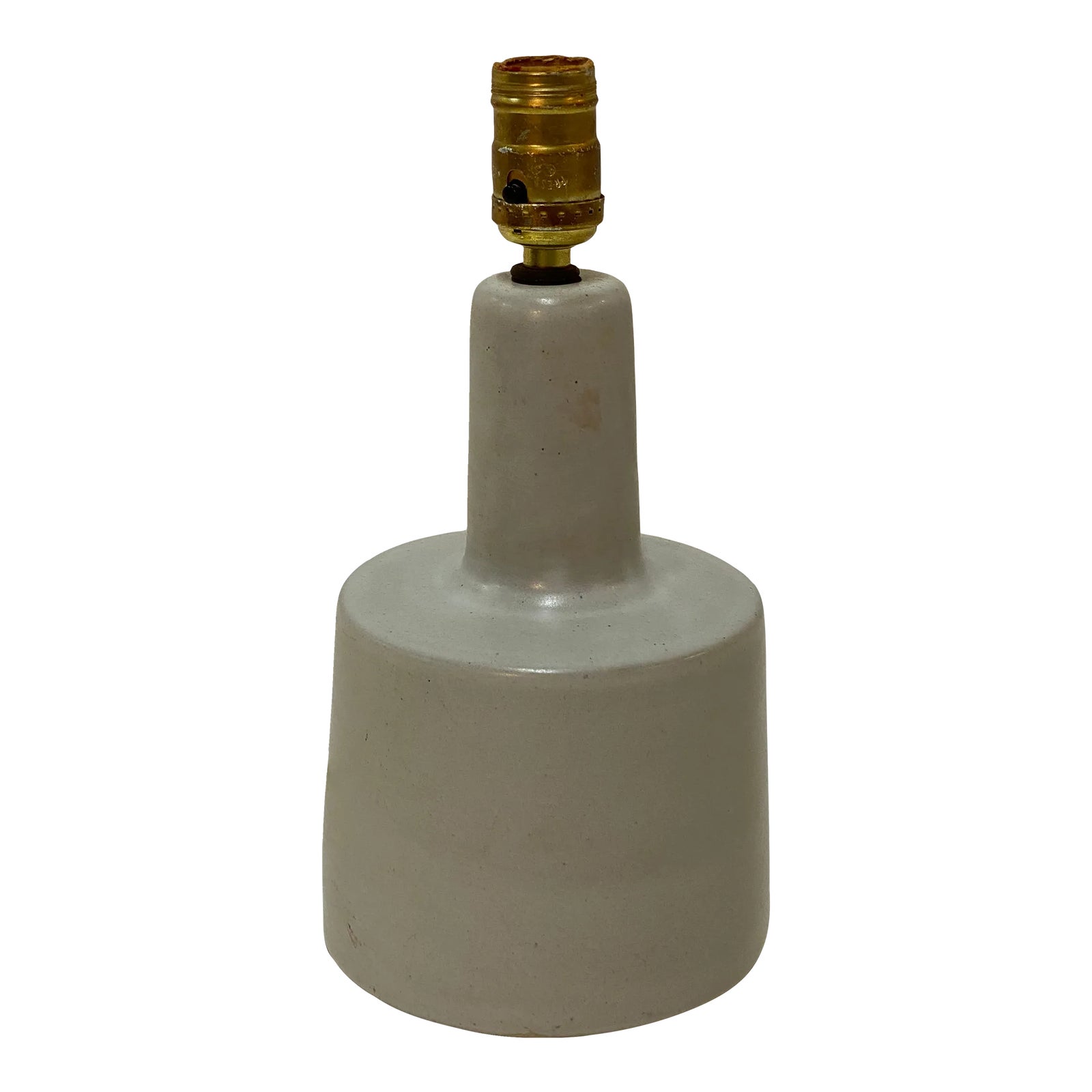 Martz Marshall Studios Matte White Pottery Table Lamp | Chairish