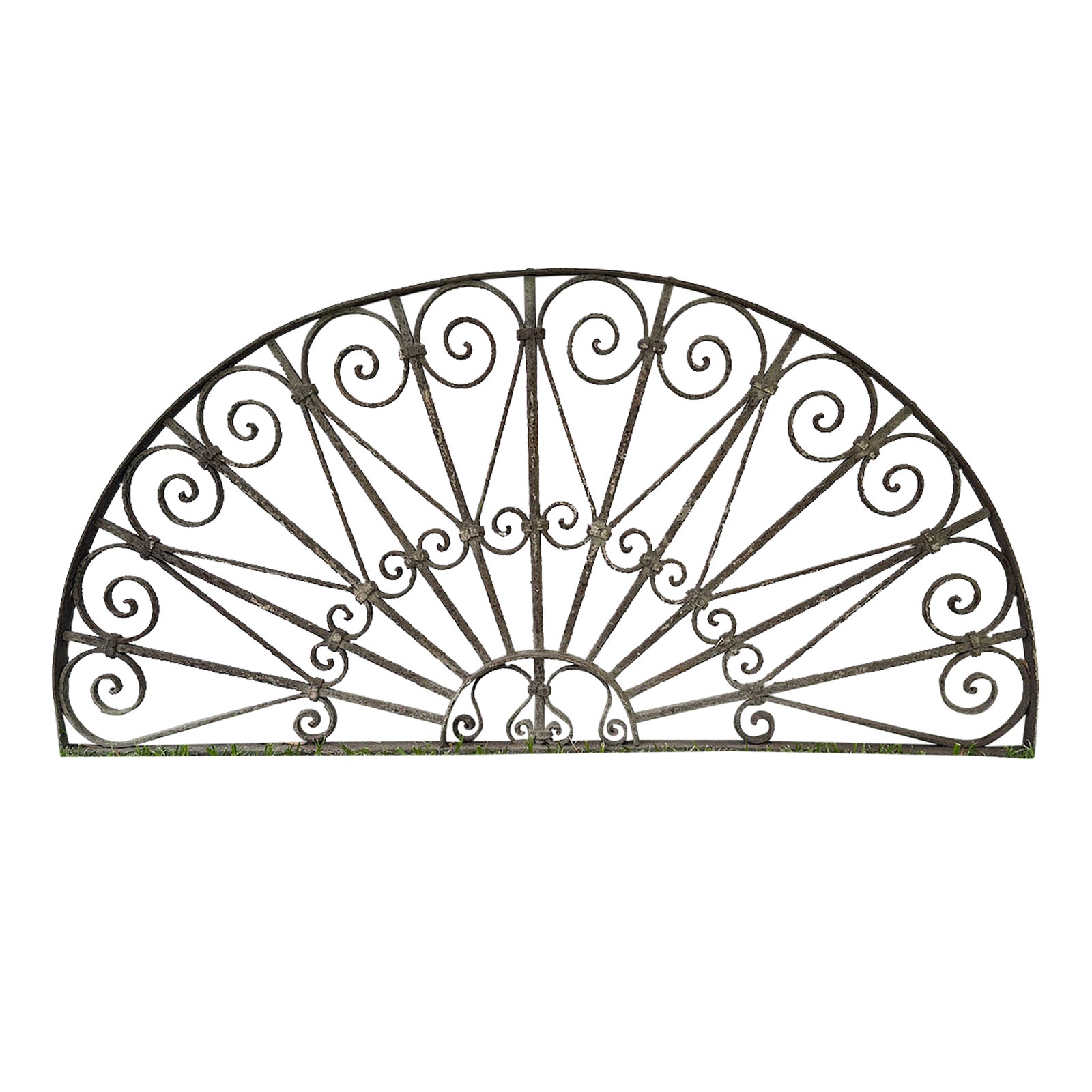 Late 19th Century French Colonial Iron Arch Transom Grille | Chairish